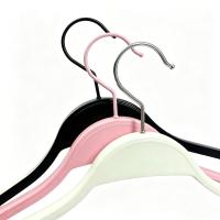 China Anti-slip grooved non-marking thickened heavy-duty plastic clothes hanger for hotel and retail display for sale