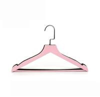 China Flat-top anti-slip clothes hanger with grooved design and thickened construction, 43cm length ideal for clothing stores and hotels for sale