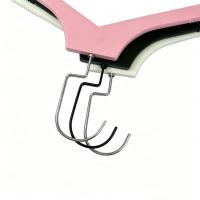 China Flat-top anti-slip clothes hanger with grooved design and thickened construction, 43cm length ideal for clothing stores and hotels for sale