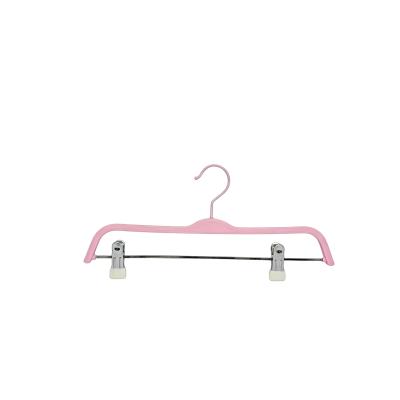 China Multi-colored plastic trouser hanger with customizable logo printing and 36cm length ideal for clothing stores for sale