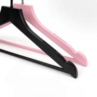 China Flat-top anti-slip clothes hanger with grooved design and thickened construction, 43cm length ideal for clothing stores and hotels for sale