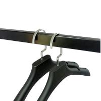 China Matte black non-slip ABS material suit hanger for coats and suits with chrome flat hooks for sale