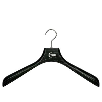 China ABS material suit hanger with wide shoulders and non-slip grip for clothing stores and hotels for sale