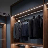 China ABS material suit hanger with wide shoulders and non-slip grip for clothing stores and hotels for sale