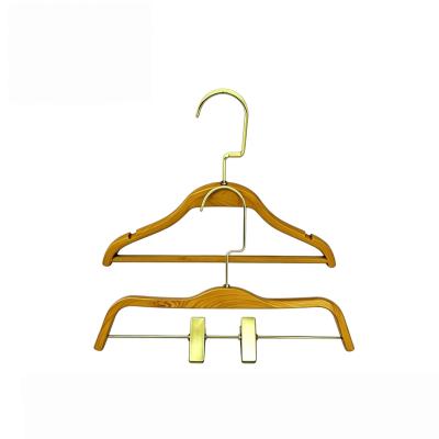 China Wood-look non-slip residue-free children's clothing hangers and kids clothes hangers for durable use in stores for sale