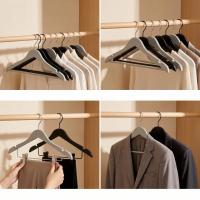 China Non-slip mark-free plastic clothes hanger with 43cm length and wide shoulders for garment stores for sale