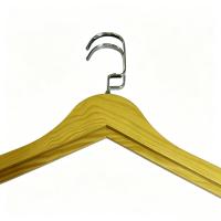 China Wood-look plastic coat hanger with 38cm length and non-slip design for clothing stores and hotels for sale
