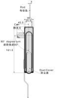 China Rod Control Handle Plane Cabinet Latch Lock Plastic Black Color for sale