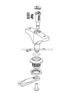 China MEIGU MS325 T Handle Lock Plastic handle Cabinet Door Rock Hardware Room Lock Zinc Alloy Latch for sale