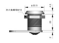China Key Electric Cabinet Box Door Cam Lock Powder Coated Height 20mm 180 Degree Turn for sale