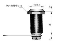 China Iron Furniture Door Lock Industrial Pin Tubular Cam Lock Height 33mm for sale
