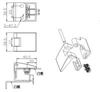 China MEIGU CL202-2 Distribution Box Hinge Use For Steel Cabinet Hinge Blue Black Drawer external Hinge for sale