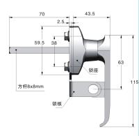 China Keyless Steel Cabinet Lock Paddlockable Waterproof Door Handle Lock for sale