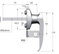 China Paddlockable Garage Door Handle Lock Silver Key Cylinder Lock for sale
