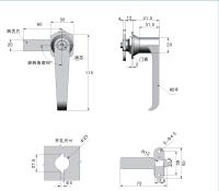 China L Thread Garage Door Handle Lock for sale