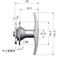 China Meigu MS307 Zinc Alloy Latch Door Handle Lock Base Lock Industrial Metal Cabinet T Handle Lock for sale