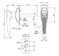 China RoHS Garage Door L Handle Lock Zinc Plated Customized For Cabinet Door for sale