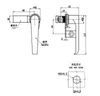 China Zinc Alloy Garage Door Handle Lock L Swing Handle Latch With Cam for sale