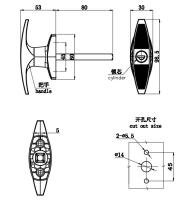China Doorhardware T Handle Garage Door Lock Bright Chrome Plated ROHS Certificate for sale