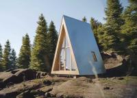 China Prefab A Frame House Light Steel Hotel Unit Tiny Building Wooden Cabins For Holiday for sale