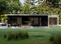 China Luxury Contemporary Garden Studios Crane Garden Buildings Prefab Light Steel Bungalow Homes for sale