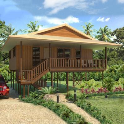 China Large House Natural Prefabricated Wooden House With Comfortable Terrace Bedroom Luxury Villa for sale