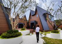 China Prefab A Frame House Modular Home With Light Steel Frame With NZS/AS Standard for sale
