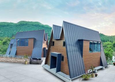 China Prefab Steel Modular Home Wooden Bungalow With Light Steel Frame A House  For Holiday for sale