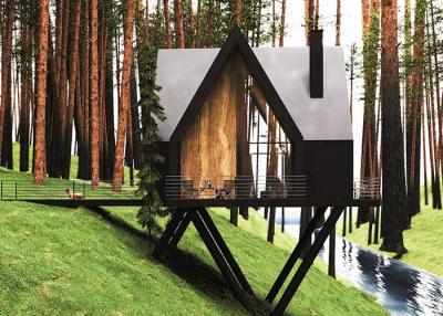 China Modular Home cabin Prefab Garden Studio With Light Steel Frame And Expansive Deck Area for sale