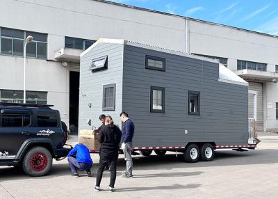 China Modular Light Steel Structure Prefab Tiny House On Wheels With Trailer For Airbnb for sale