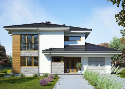 China Economic Prefab Villa Prefabricated Light Steel Frame 2 Storey for sale