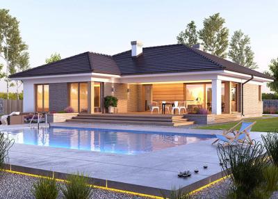 China AS / NZS / USA Light Steel Frame Modular Prefabricated House Kits Villa for sale