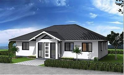 China Hurricane Resist Prefabricated Bungalow Single Family Home , Steel Structure Luxury Villa for sale