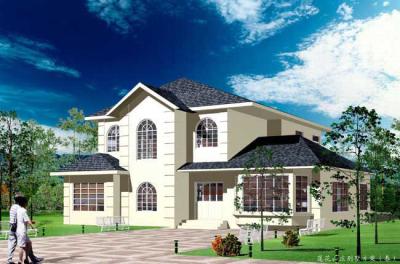 China Light Gauge Steel Prefab Villa Two Story Houses Morden Design Hurricane Resist Homes for sale