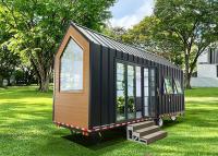 China Modern Glamping Trailer Houses Tiny House Mobile Home Ready To Ship With Wheels for sale