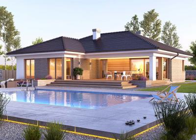 China Luxury Steel Frame Home Graz House Prefab House Modular Home Villa Steel House Kits for sale
