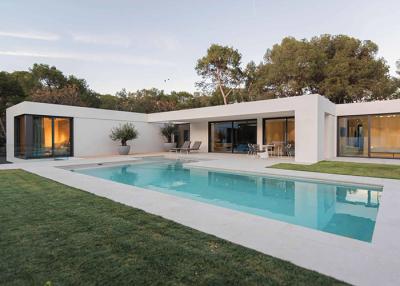 China Single Family Prefabricated Home With Swimming Pool & Light Gauge Steel Frame House Kits for sale