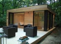 China Beautiful Prefab Tiny House Garden Studio Cabin With Deck Modular Homes for sale