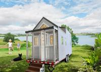 China Prefabricated Light Steel Frame Tiny House On Wheels Long Life Span Tiny Prefab Homes for sale