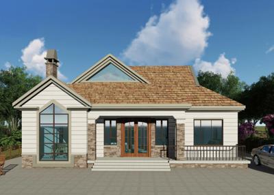 China Light Steel Frame Prefab Homes Luxury Villa Single Storey Modern Bungalow House for sale