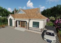 China Light Steel Frame Prefab Villa Single Storey Modern Bungalow 100 Year Structure for sale