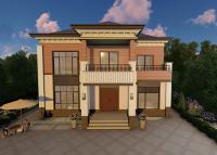 China Chinese style retro double villa/Prefabricated Villa Light Steel Frame Houses With Good Ventilation for sale
