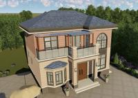 China Affordable Prefab House Ceramic Tiles Floor Recyclable Rural Style Light Steel Villa for sale