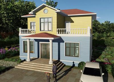 China Classic Light Gauge Steel Residence Duplex Villa 2 Stories Chinese Style Design Homes for sale
