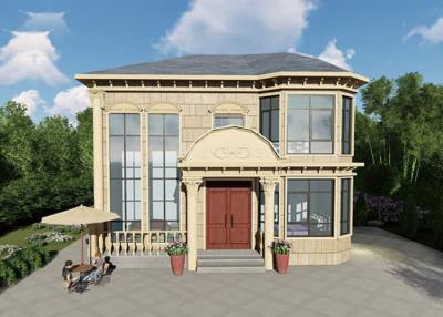 China European Classic Villa Light Gauge Steel Truss Prefabricated House Villas 5 Bedroom for sale