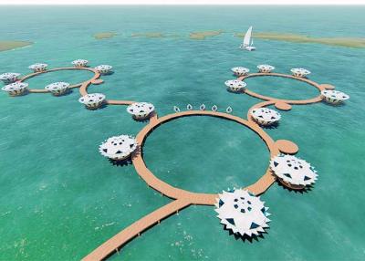 China Light Steel Framing Prefabricated Overwater Bungalow / Prefab House For Resort for sale