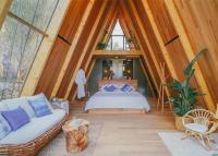 China Modern Prefab House Kit Light Steel Frame 55m² Triangle Bungalow Holiday Resort for sale