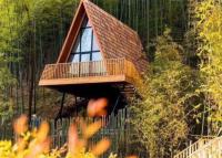 China Modern Prefab House Kit Light Steel Frame 55m² Triangle Bungalow Holiday Resort for sale