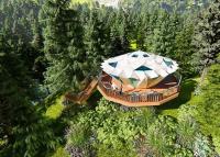 China Light Steel Frame Movable Prefab Modular Home Geodesic Dome House Bungalow Kits for sale