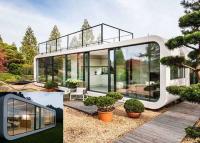 China Hawaii Cabin Wooden Bungalow House Luxury Prefab House With Aluminium Sliding Doors for sale